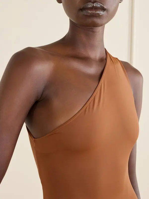 HAIGHT. Luisa One-shoulder Asymmetric Swimsuit - Brown