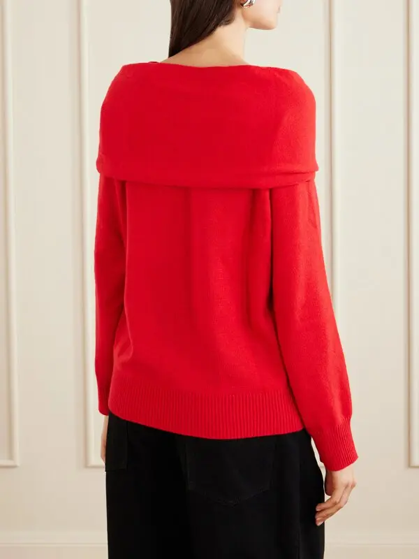 Tove Malia Knot-detailed Cashmere Sweater - Red