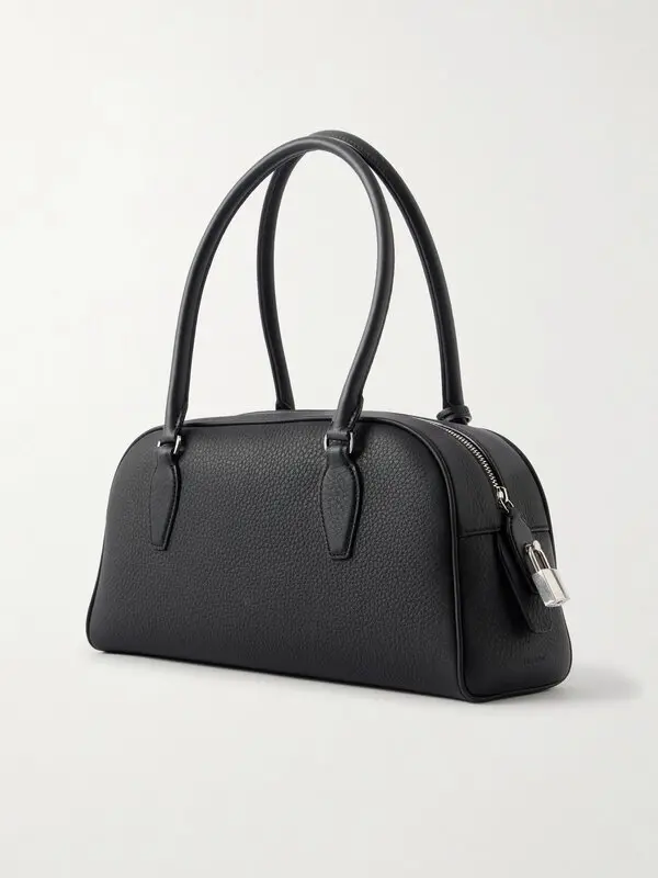 THE ROW India Small Textured Leather Tote - Black