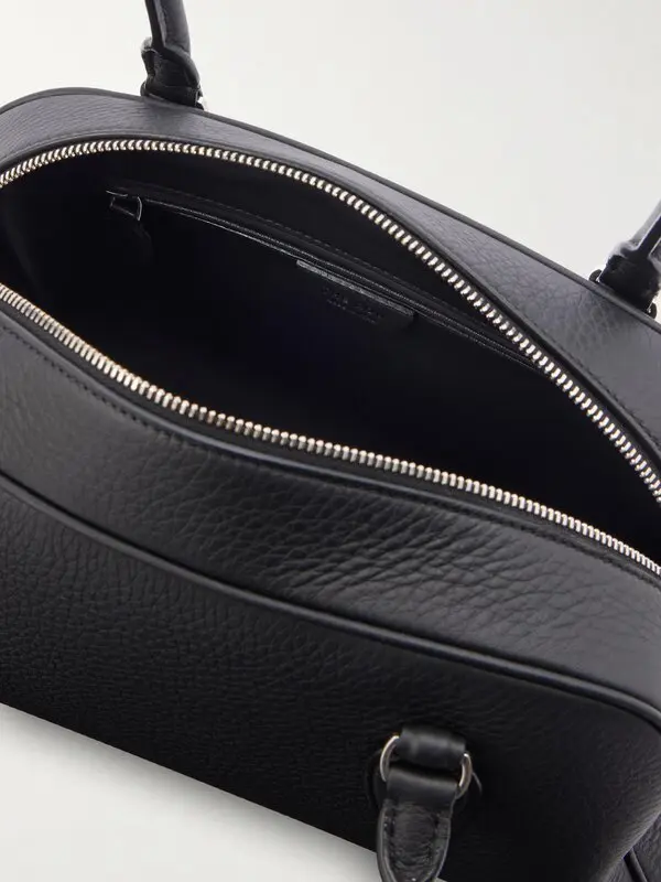 THE ROW India Small Textured Leather Tote - Black