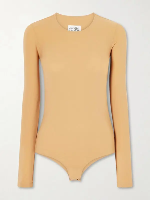 MAISON MARGIELA Long Sleeve Stretch-jersey Bodysuit - Brown