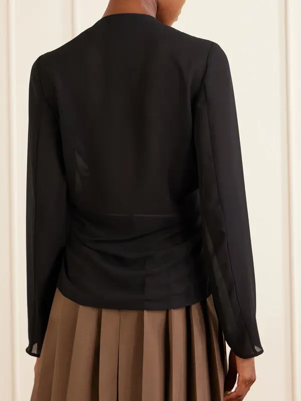 MAISON MARGIELA Long-sleeve Zip-up Jersey Blouse