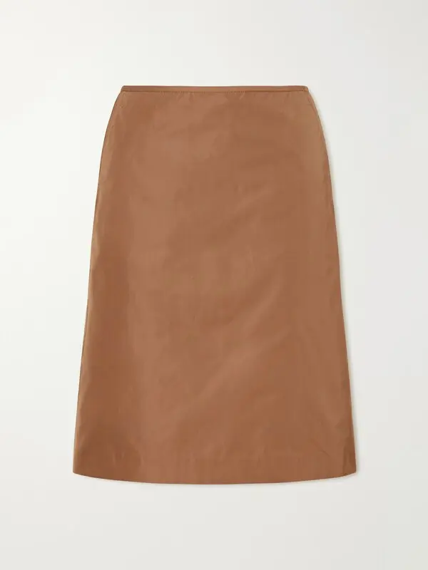 JIL SANDER Satin Midi Skirt - Brown
