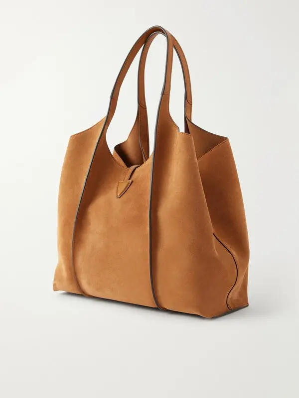 TOD'S T Timeless Medium Suede Shoulder Bag - Brown