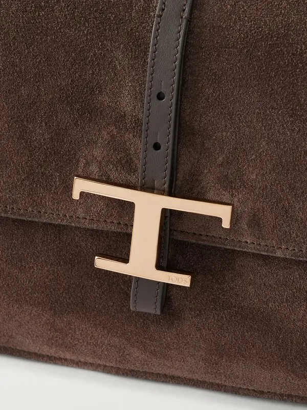 TOD'S Small Suede And Leather Shoulder Bag