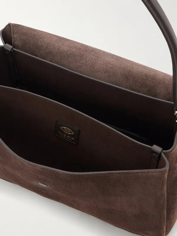 TOD'S Small Suede And Leather Shoulder Bag