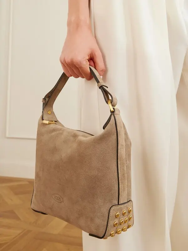 TOD'S Sacca Mini Suede Shoulder Bag