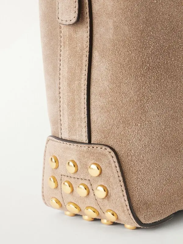 TOD'S Sacca Mini Suede Shoulder Bag