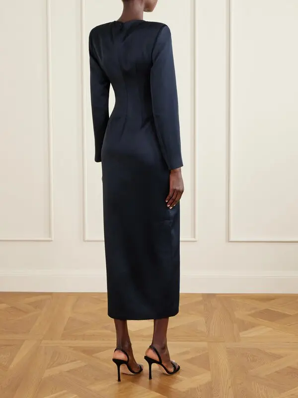 VIOLANTE NESSI Fontana Gathered Cady Midi Dress