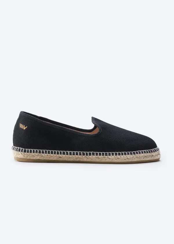 VISCATA Calabona Archive Canvas Espadrille Flats - Black