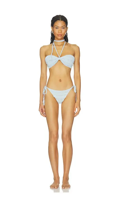 Devon Windsor Vallie Bikini Bottom In Pointelle Swimwear Fabric