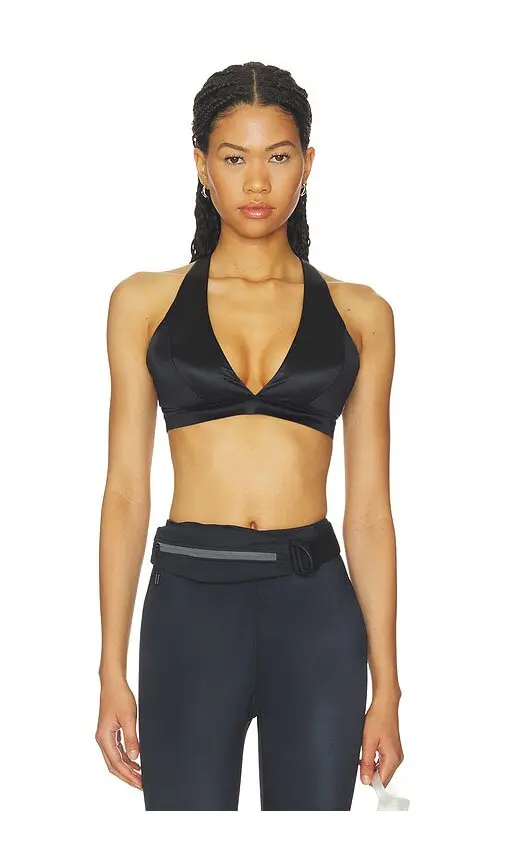 NIKESKIMS Shine Halter Neck Bra In Black