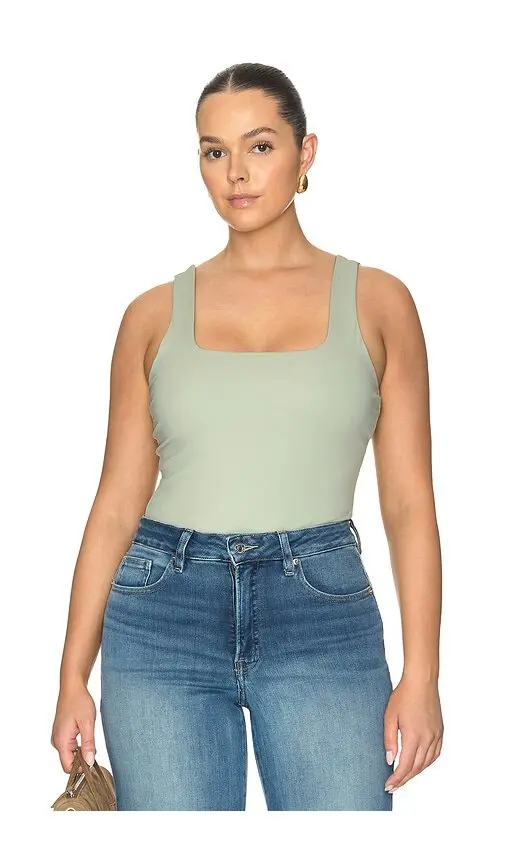 Good American The Weightless Sculpting Modern Tank Bodysuit - Mosswell