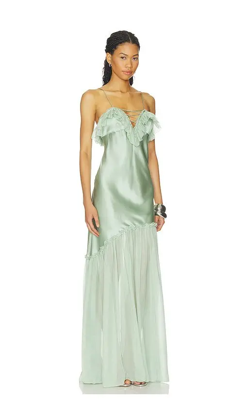 Ulla Johnson Elaria Silk Gown With Lace-up Detail