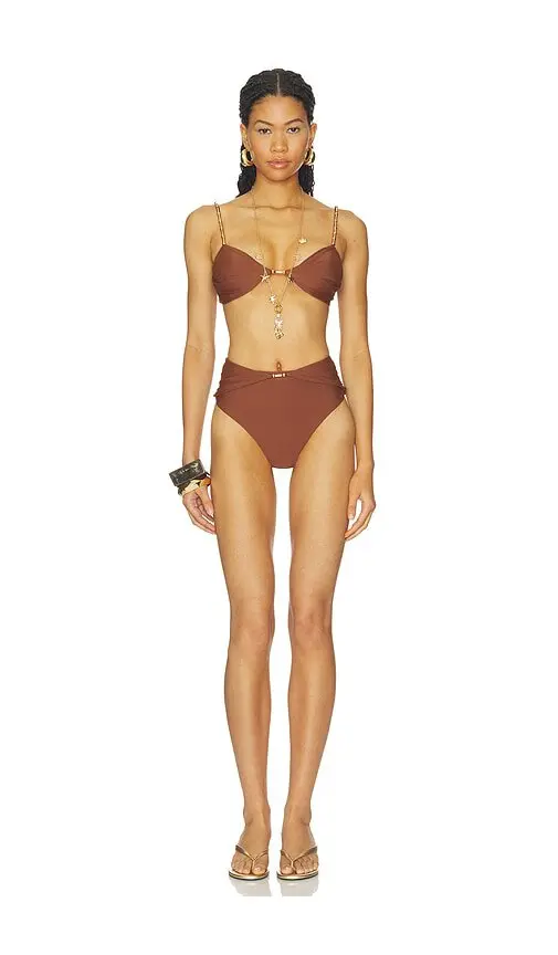 Devon Windsor Emmie Bikini Top In Brown