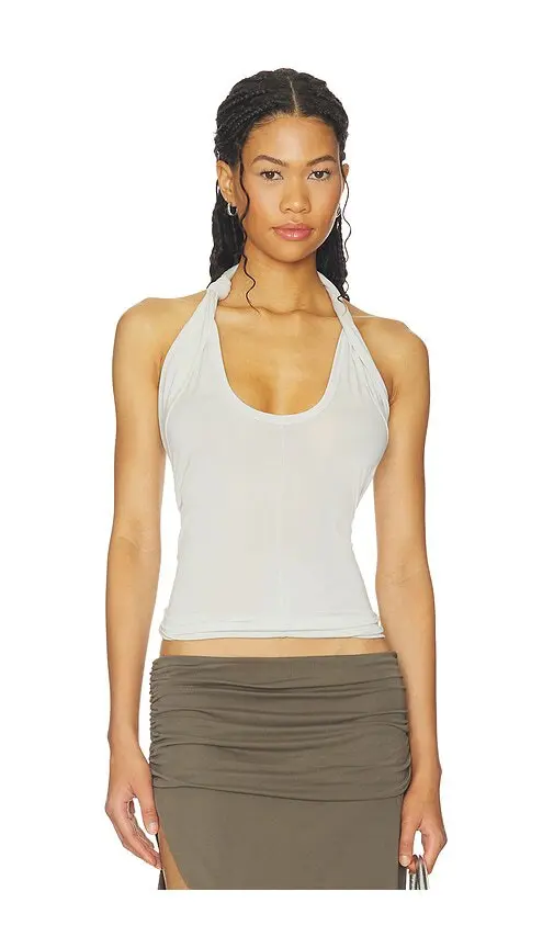 Helmut Lang Twist Dancer Halter Top - Grey