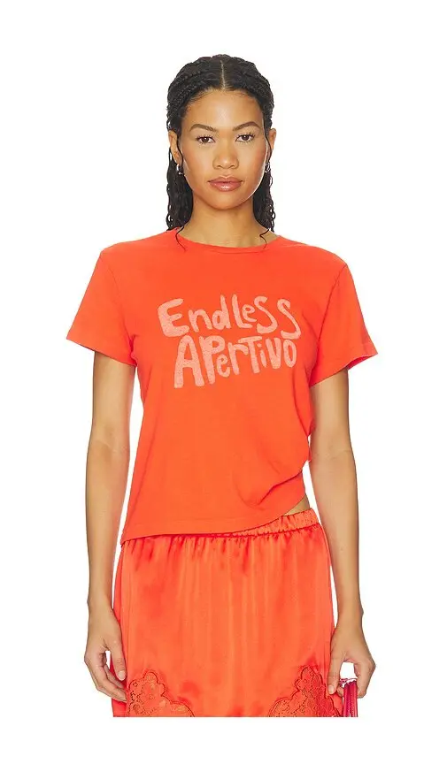 RE/DONE Classic Tee Endless Apertivo In Orange - Aperol
