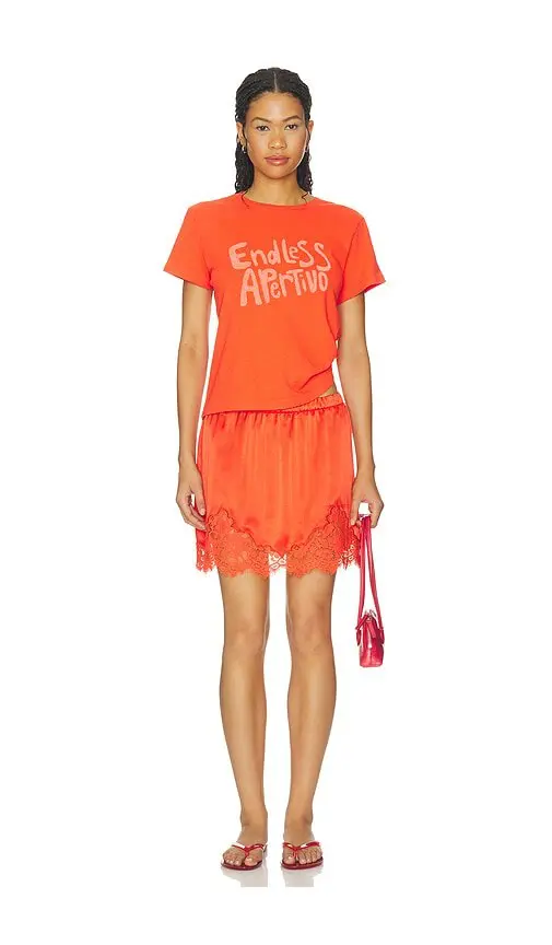 RE/DONE Classic Tee Endless Apertivo In Orange