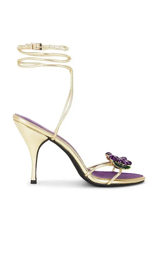 Jeffrey Campbell Kleo Sandal In Metallic Gold - Grape Combo