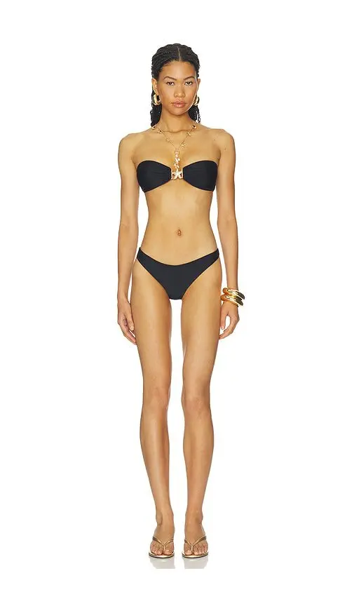 MORE TO COME Bandeau Bikini Top With Gold-tone Hardware
