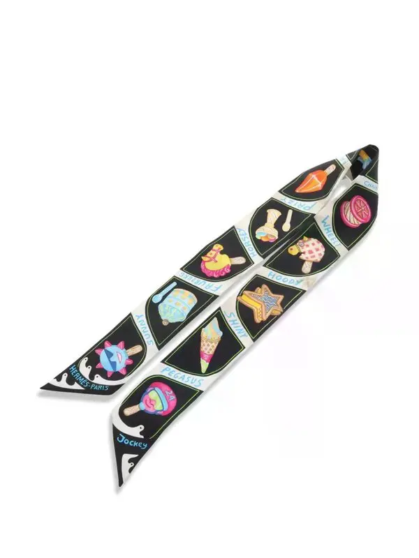 Hermès 2000s Funny Ice Cream Scarf - Black