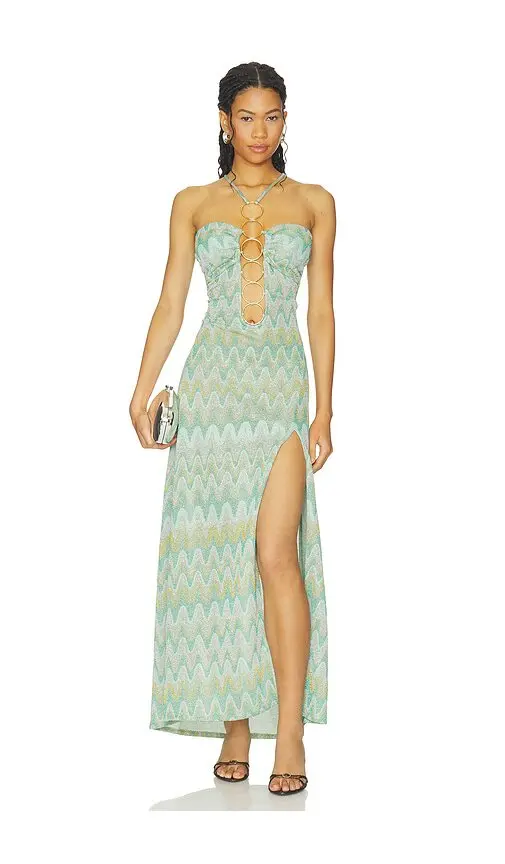 Luli Fama X Revolve Lucid Waters Halter Ring Long Dress - Multi