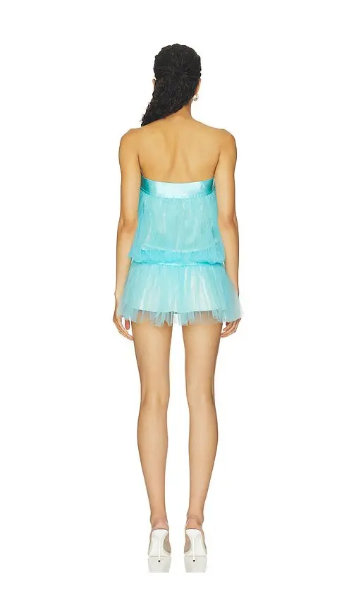 NIIHAI Tulle Overlay Mini Dress - Blue