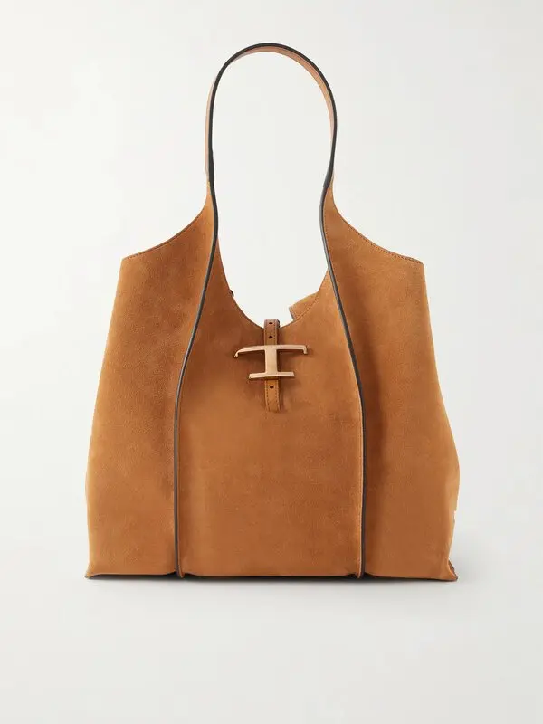 TOD'S Medium Suede Shoulder Bag - Brown