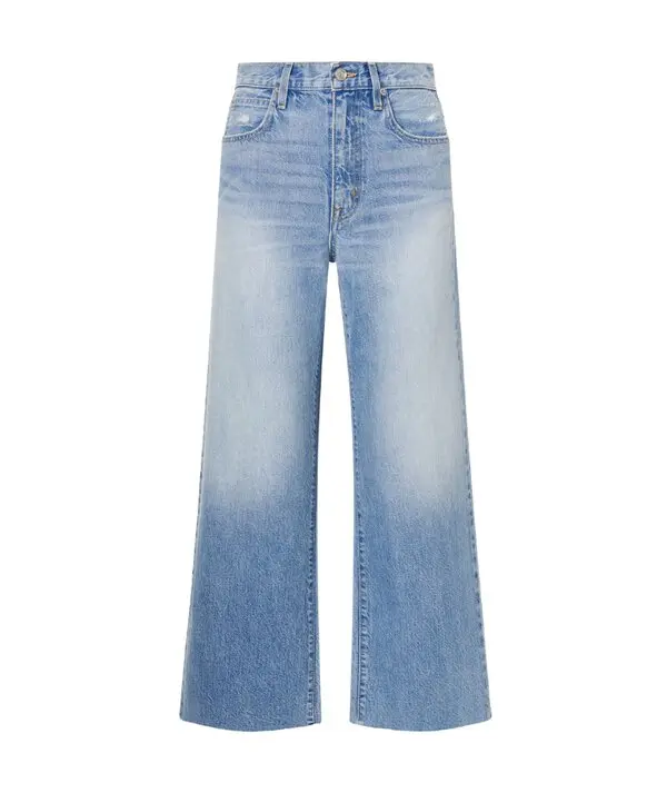 SLVRLAKE Grace Cropped High-rise Wide-leg Jeans - Blue