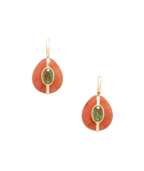 ROXANNE ASSOULIN Gold-tone Carnelian And Crystal Drop Earrings - Multi
