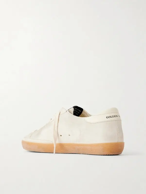 GOLDEN GOOSE Super-star Distressed Glittered Suede Sneakers