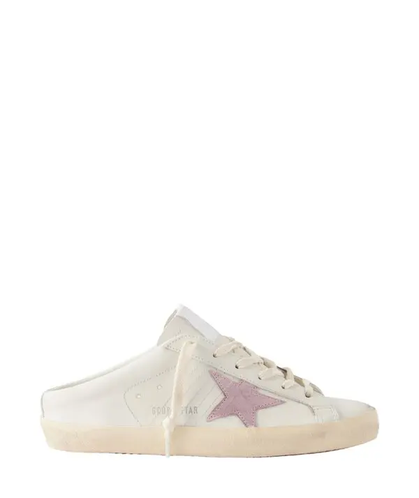 GOLDEN GOOSE Super-star Sabot Distressed Leather Slip-on Sneakers - Neutrals