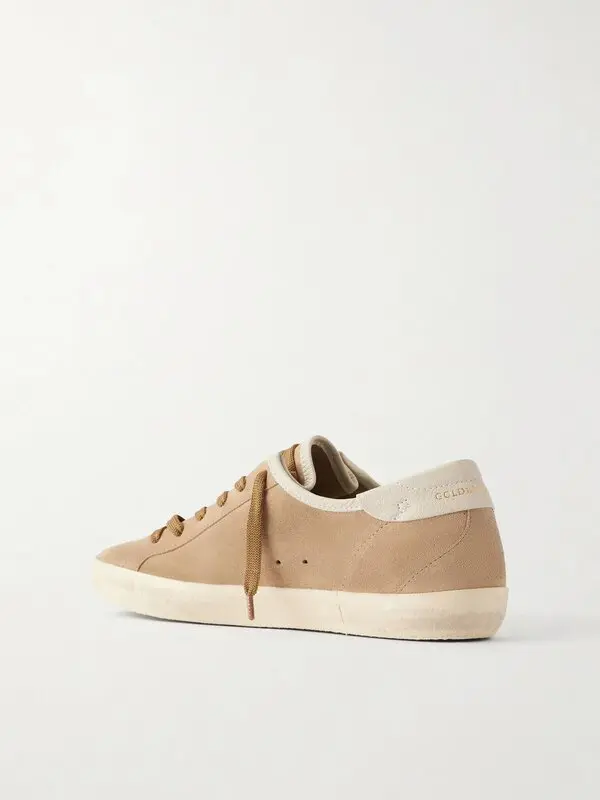 GOLDEN GOOSE Super-star Suede And Leather Trimmed Sneakers - Neutrals