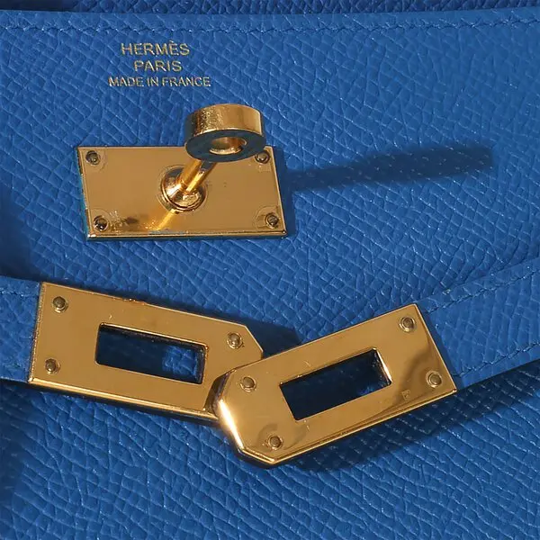 Hermès Kelly Longue Wallet In Epsom Leather With Gold-tone Hardware - Blue