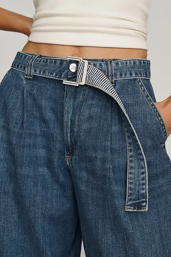 Maeve Belted High-rise Relaxed Barrel Jeans