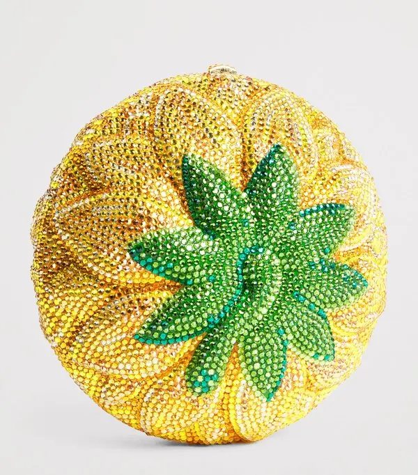 Judith Leiber Crystal Sunflower Soleil Clutch Bag - Yellow
