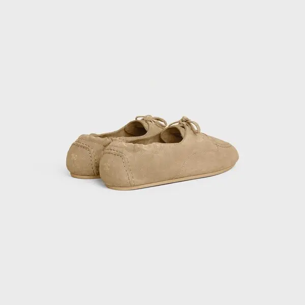 Celine Suede Calfskin Adam Lace-up Loafers - Light Brown