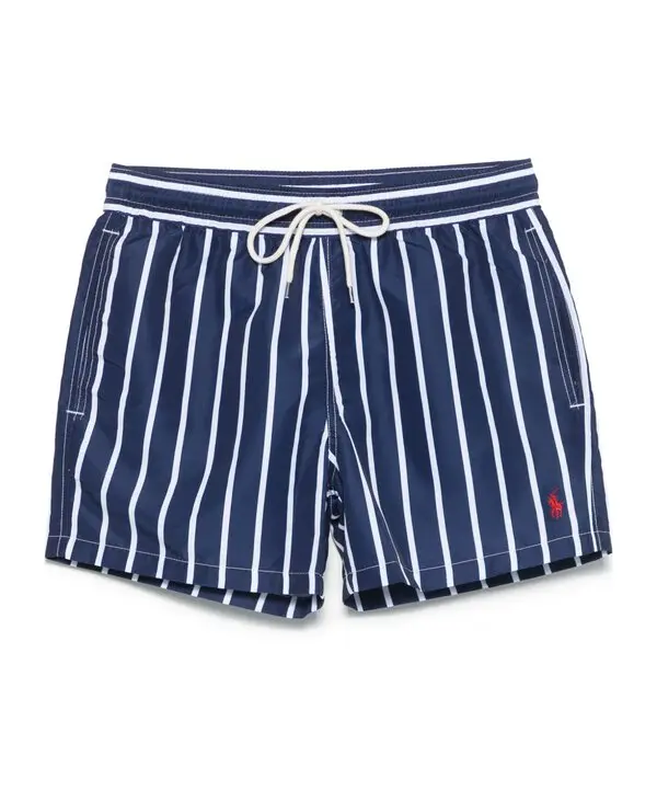 Polo Ralph Lauren Drawstring Straight Striped Shorts - Navy Blue