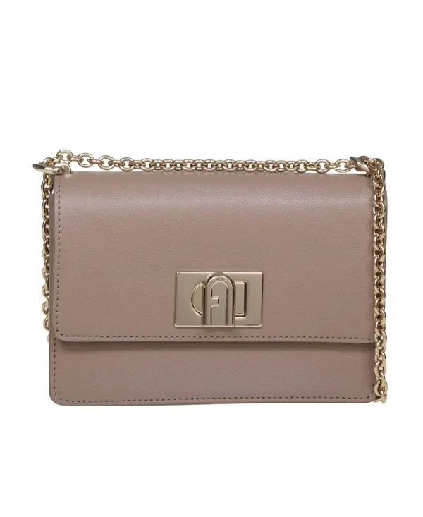 Furla Leather Shoulder Bag With Chain Strap