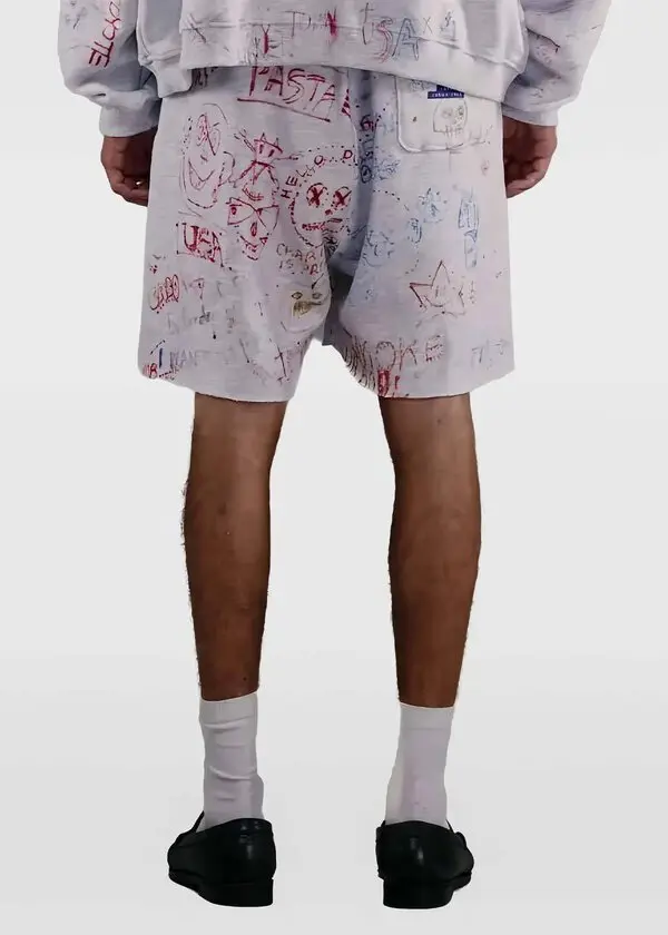 PALY HOLLYWOOD Graffiti-print Drawstring Shorts