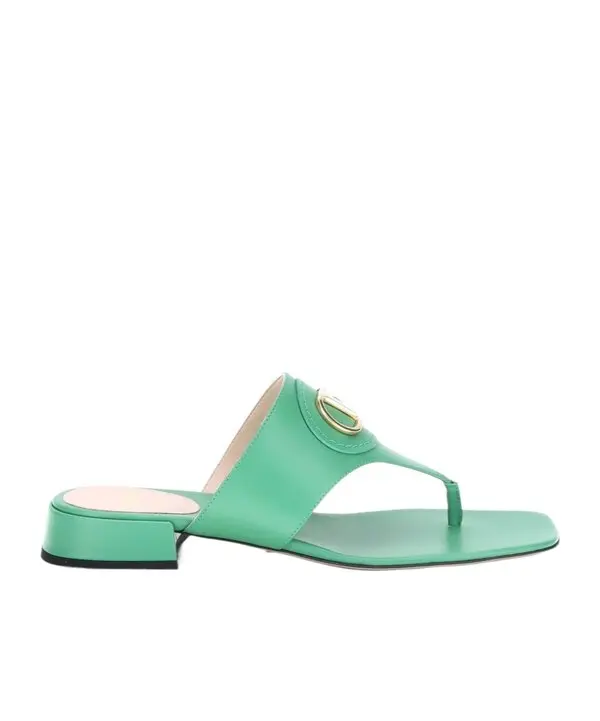 Valentino Garavani Vlogo Signature Thong Sandals - Green