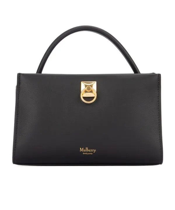 Mulberry Logo Printed Mini Iris Classic Tote Bag - Black