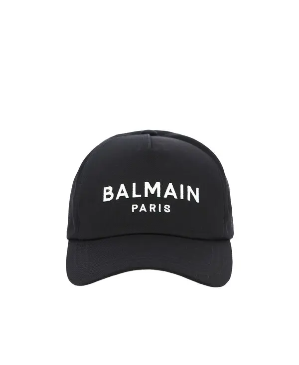 Balmain Logo Embroidered Baseball Cap - Black