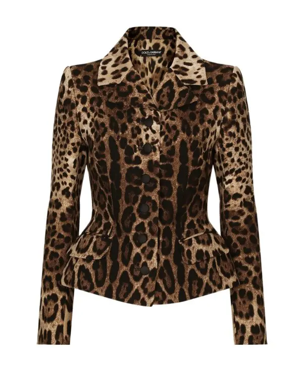 Dolce & Gabbana Dolce Gabbana Single-breasted Leopard Printed Jacket