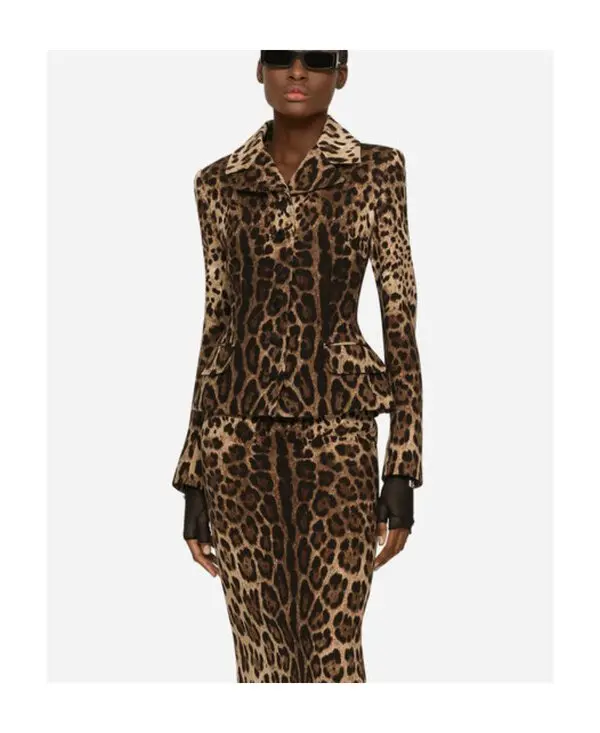Dolce & Gabbana Dolce Gabbana Single-breasted Leopard Printed Jacket