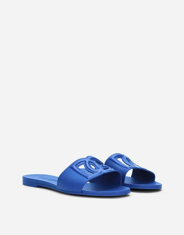 Dolce & Gabbana Logo Cut-out Open-toe Slides - Blue