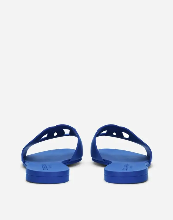 Dolce & Gabbana Logo Cut-out Open-toe Slides - Blue