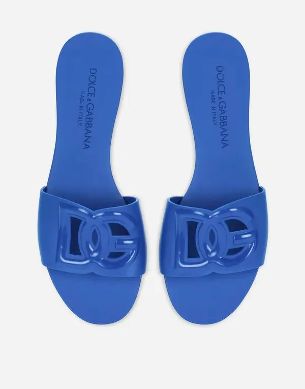 Dolce & Gabbana Logo Cut-out Open-toe Slides - Blue
