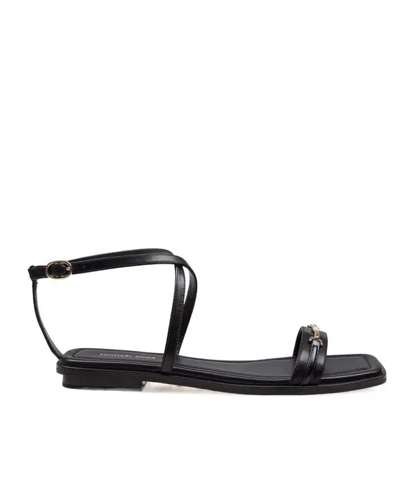 Michael Kors Ankle Strap Flat Sandals - Black