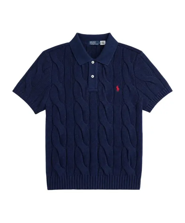 Polo Ralph Lauren Cable-knit Polo Shirt - Black
